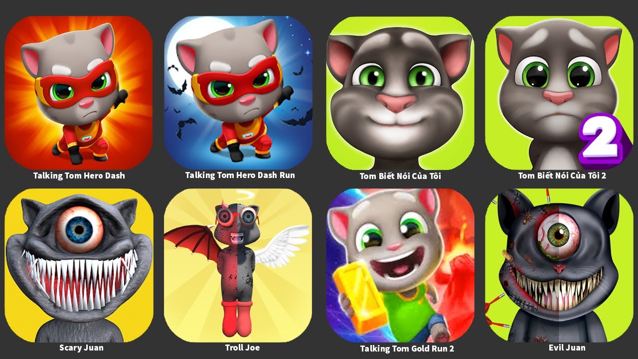 Talking Tom Hero Dash,Tom Biết Nói Của Tôi,Evil Juan,Scary Juan,Troll ...