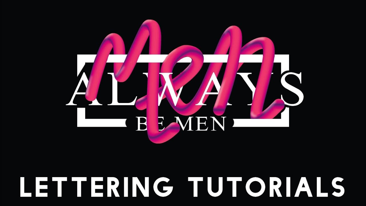 Interlaced Text - Illustrator CC & Photoshop CC Tutorial - Calligraphy and lettering - YouTube