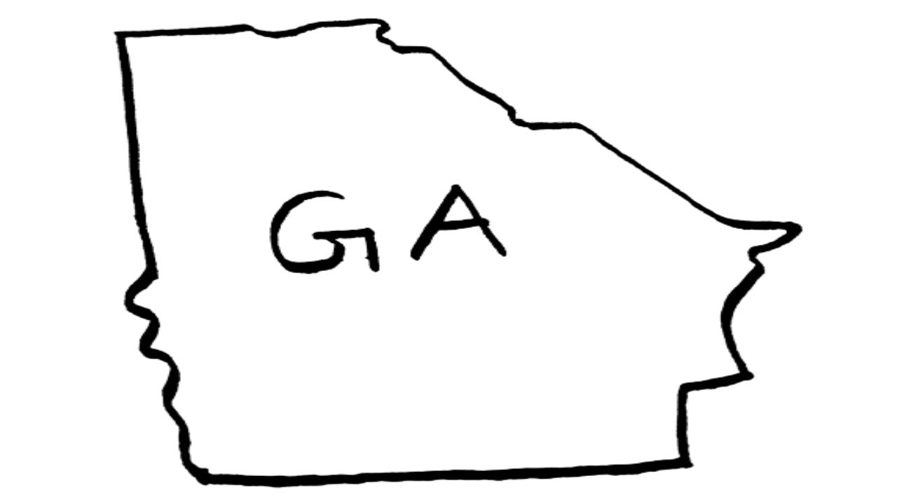 How to Draw Georgia Outline Map | Easy USA Map Drawing | Step by Step ...