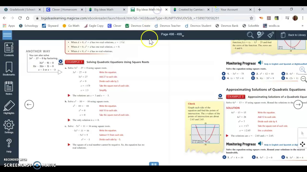 Using Big Ideas Math Website to view examples - YouTube
