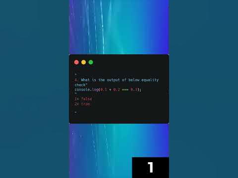 #shorts JavaScript Equality Check: Why 0.1 + 0.2 != 0.3? #shorts - YouTube