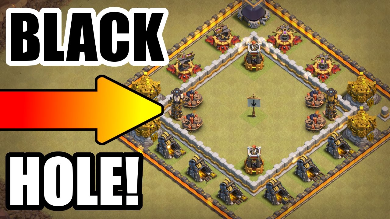 BIGGEST BLACK WHOLE TROLL BASE EVER!! - Clash Of Clans TROLL WARS ...