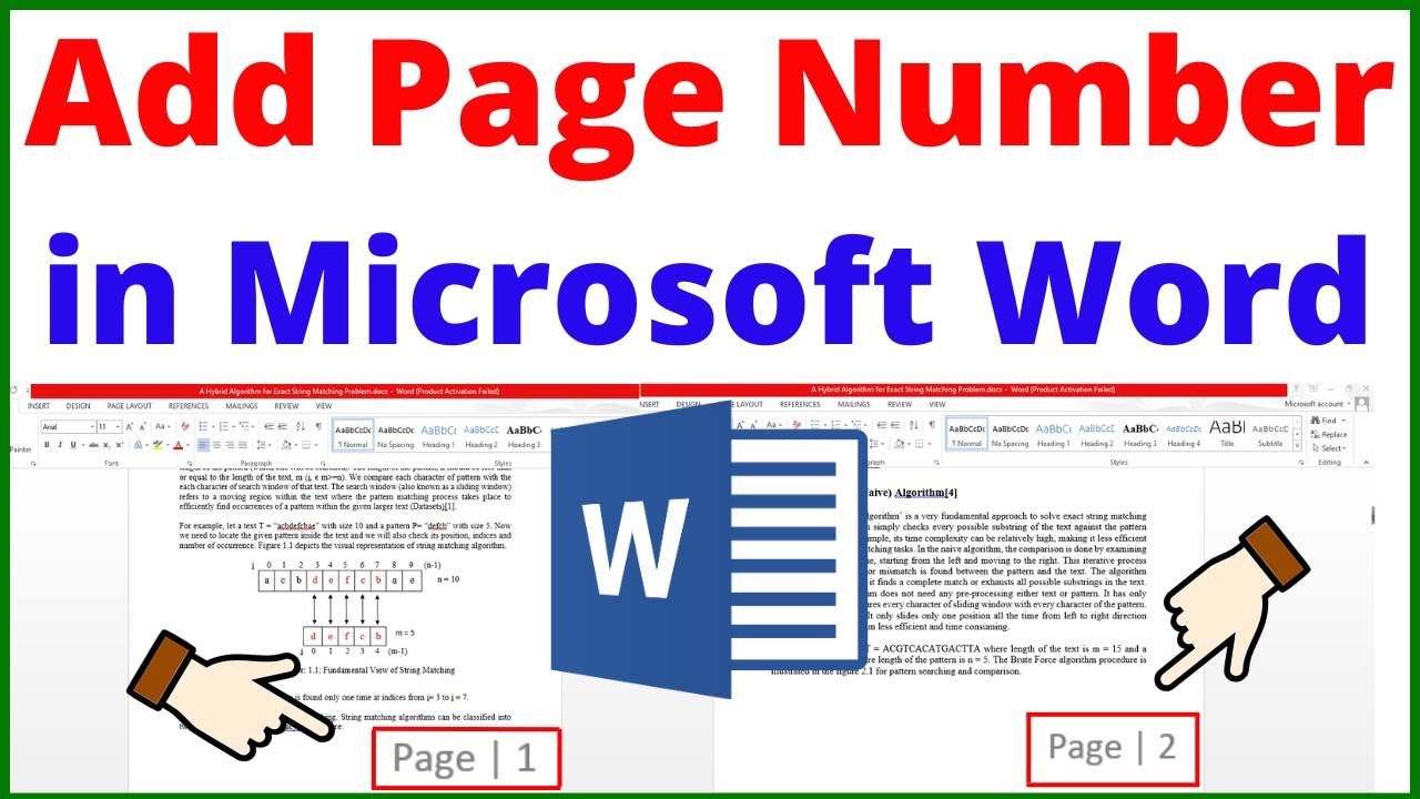 How to Add Page Numbers in Microsoft Word | Insert Automatic Page ...