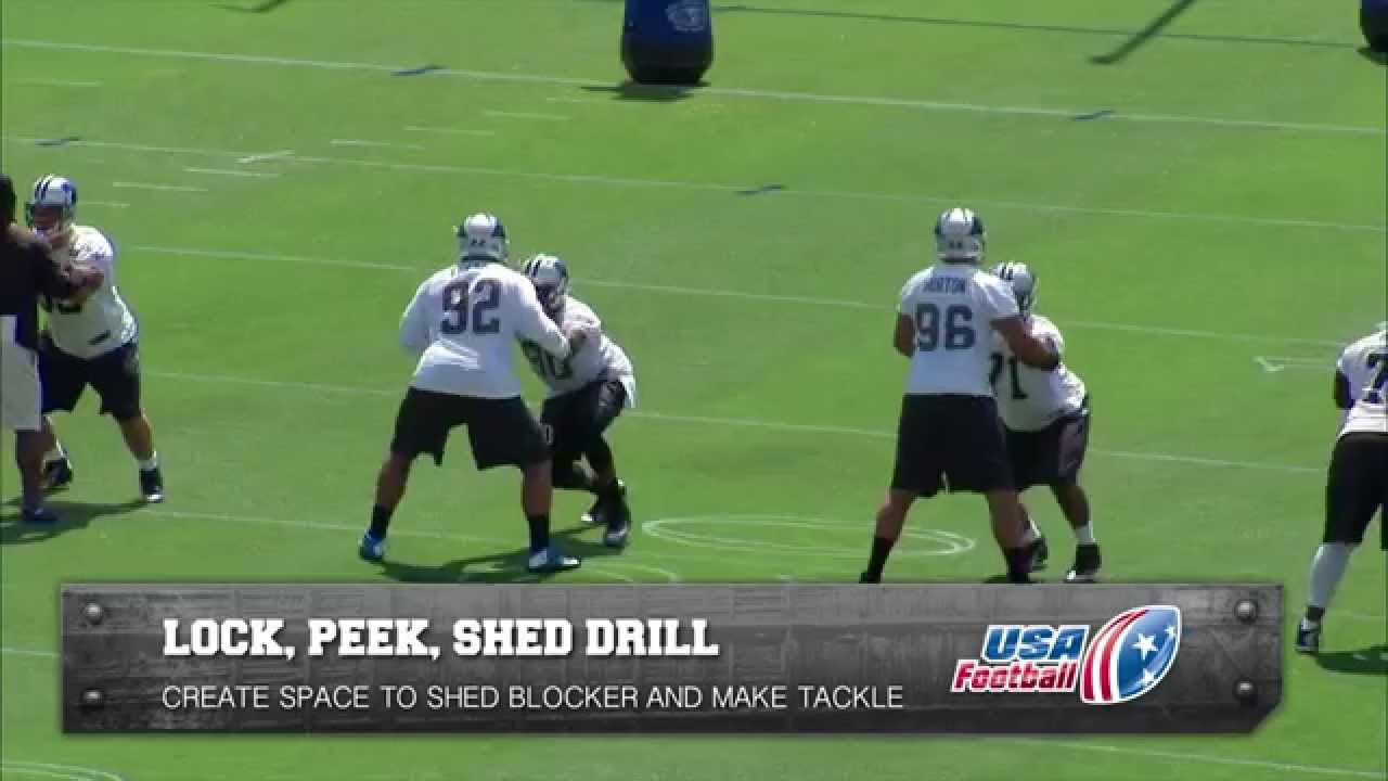 Carolina Panthers lock, peek and shed drill: Defense - YouTube