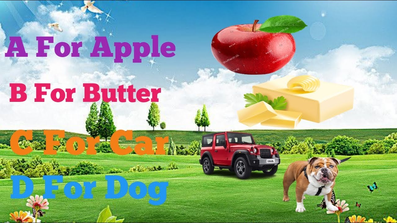 A For Apple b For Butter, abcd rhymes, Atoz, Phonics song, Alphabets ...