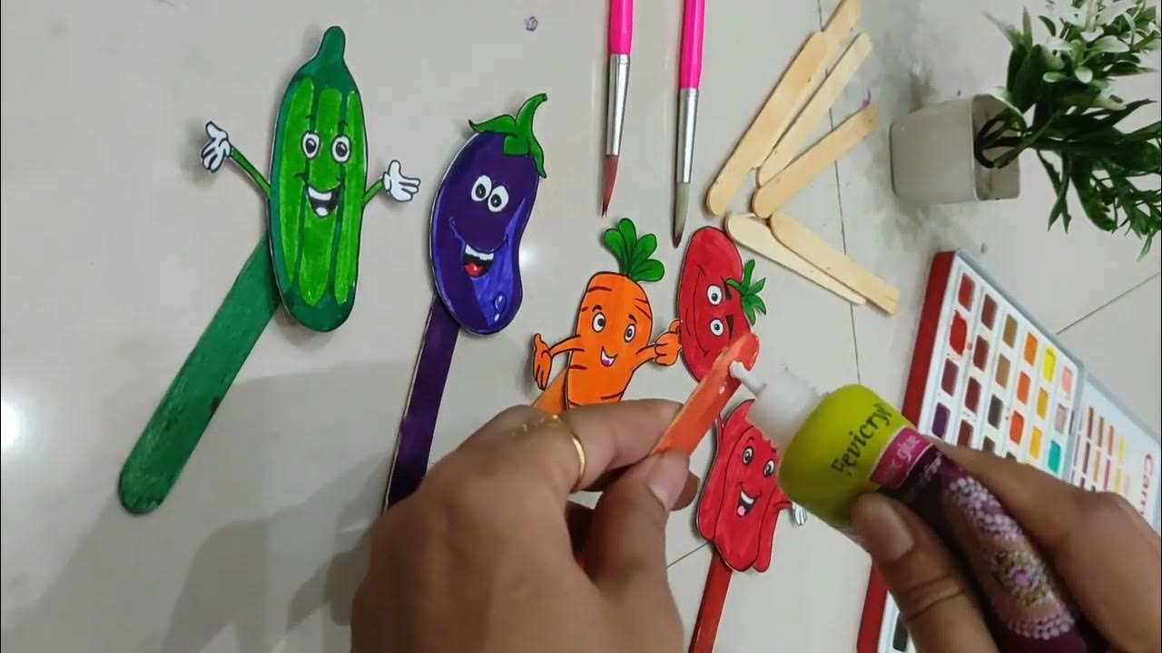 how to make vegetables puppets #diy #paercraft #fullvideo - YouTube