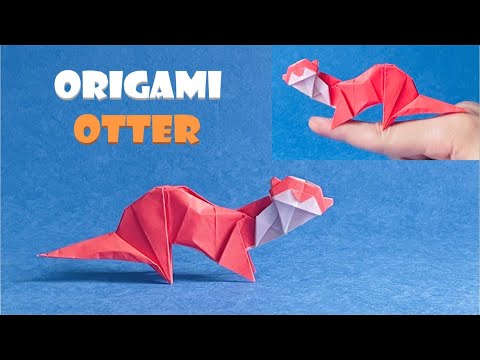 How to make an easy origami otter (giant or Brazilian otter ), step by step tutorial - YouTube