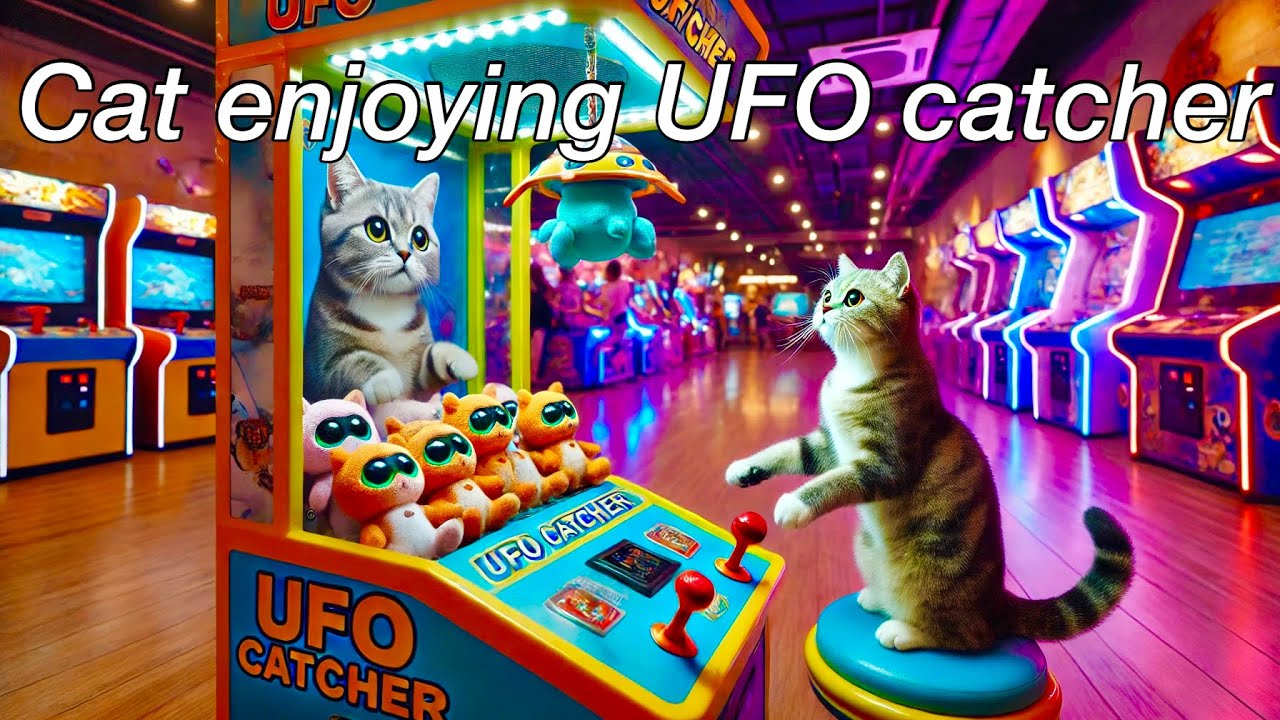 【Lo-Fi】Cat enjoying UFO catcher - YouTube