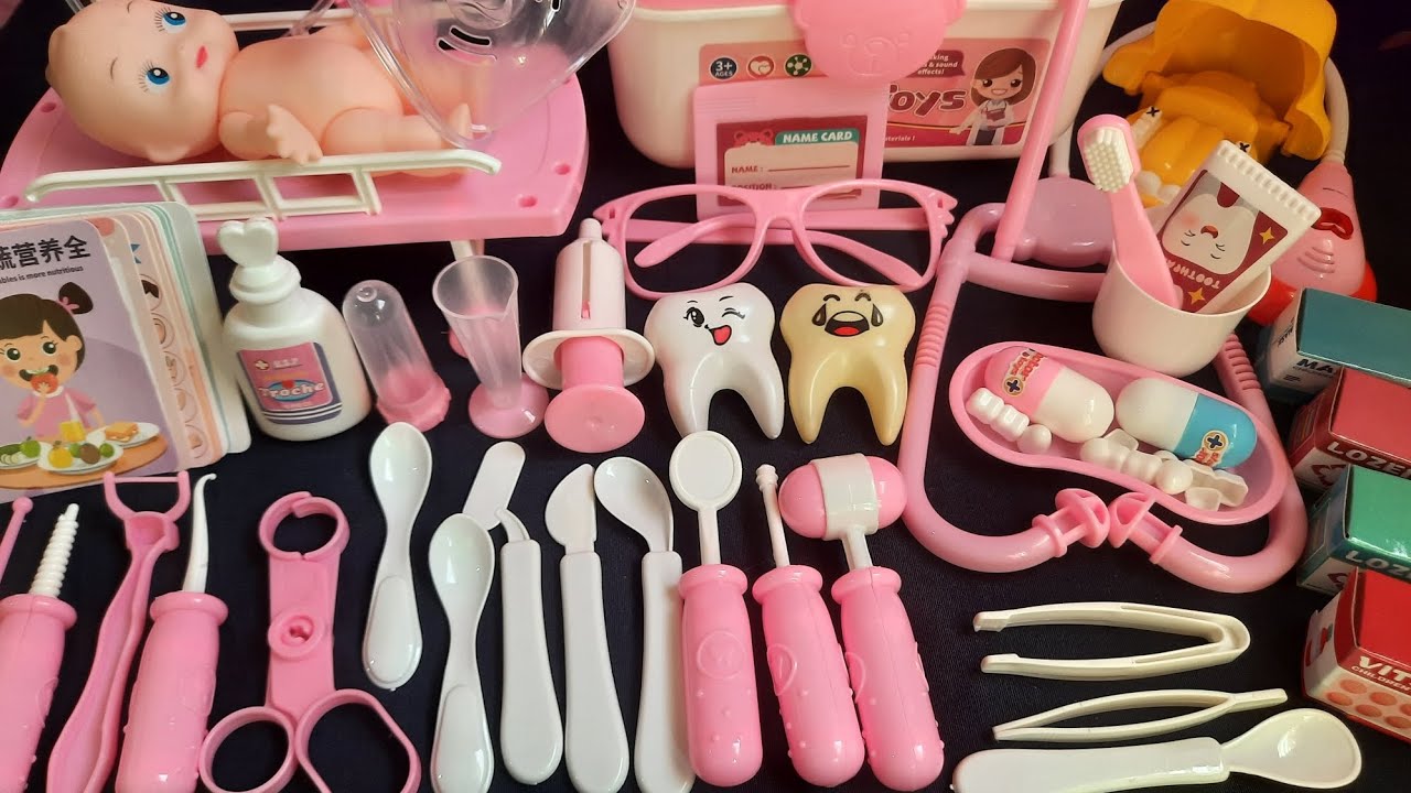 12 minutes Most satisfying unboxing my pink miniature doctor set[asmr ...