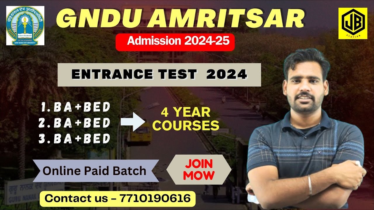 How to get admission in BA+BED 4 Y IN GNDU Admission 2024 | gndu ...