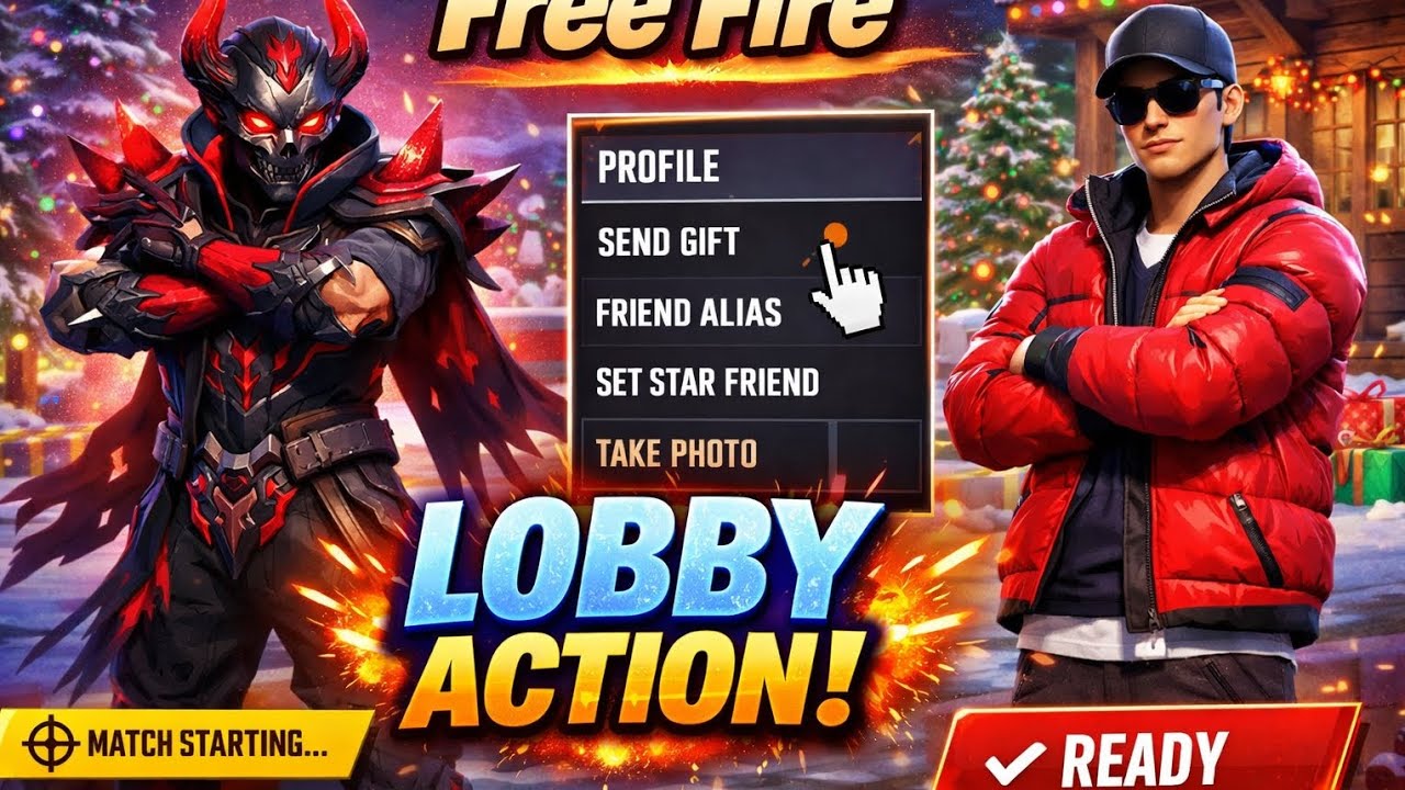 Free Fire Lobby Moments | Team Setup, Player Profile & Match Ready ...