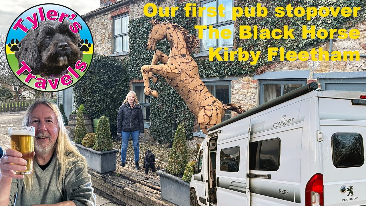 Our first pub stopover in our Consort Reef campervan at The Black Horse ...