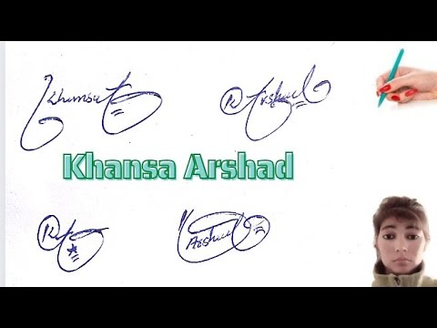 khansa Arshad name signature with arooj - YouTube