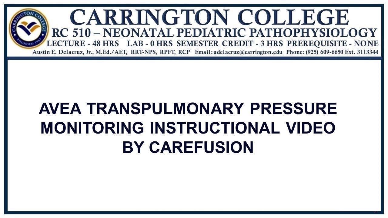 AVEA Transpulmonary Pressure Monitoring Instructional Video - YouTube