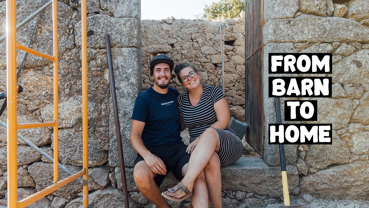 Building a Stone Home - Raising the Roof! Portuguese Homestead - YouTube