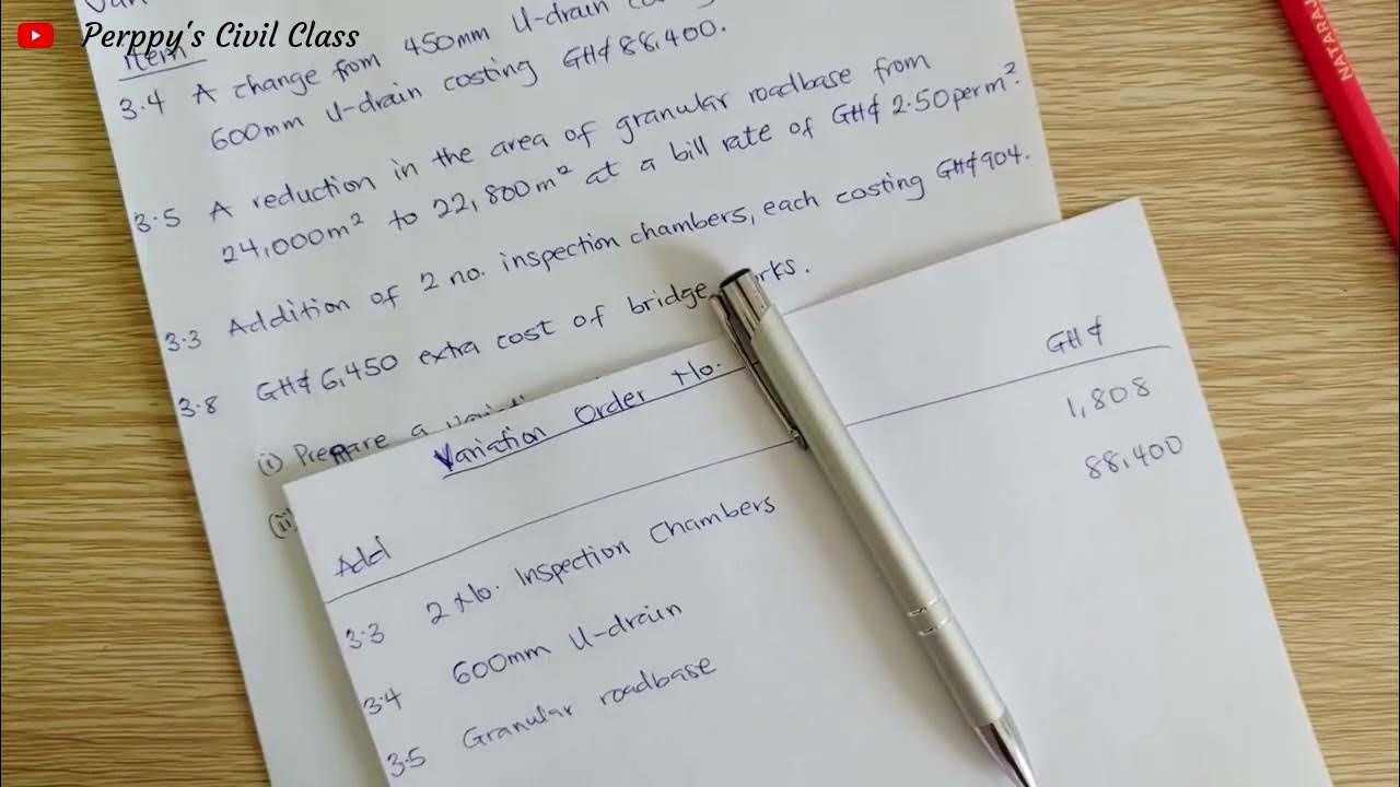 How to prepare a Variation Order in Construction Projects - YouTube