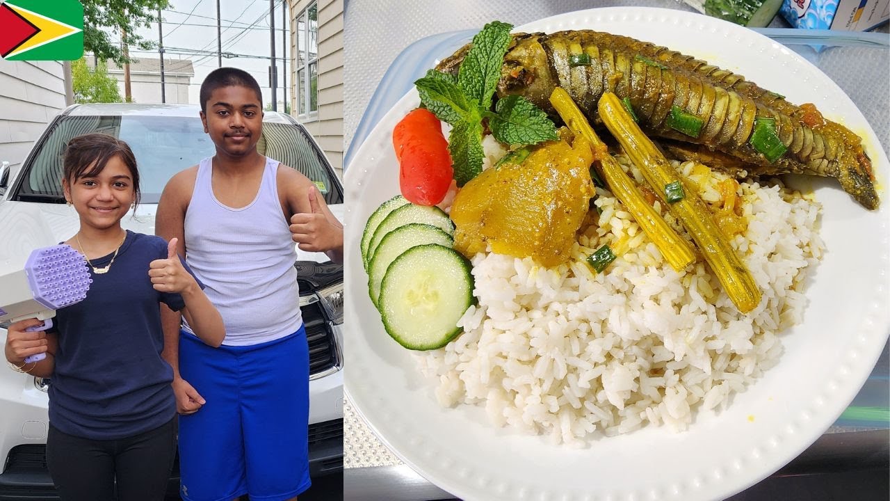 🇬🇾 Fresh Florida Hassa with Mango and Saijan in the Backyard Guyanese ...