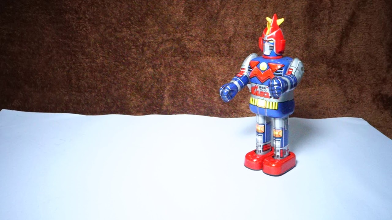 70s Popy Voltes V Vintage Tin Wind up Robot Toy - YouTube