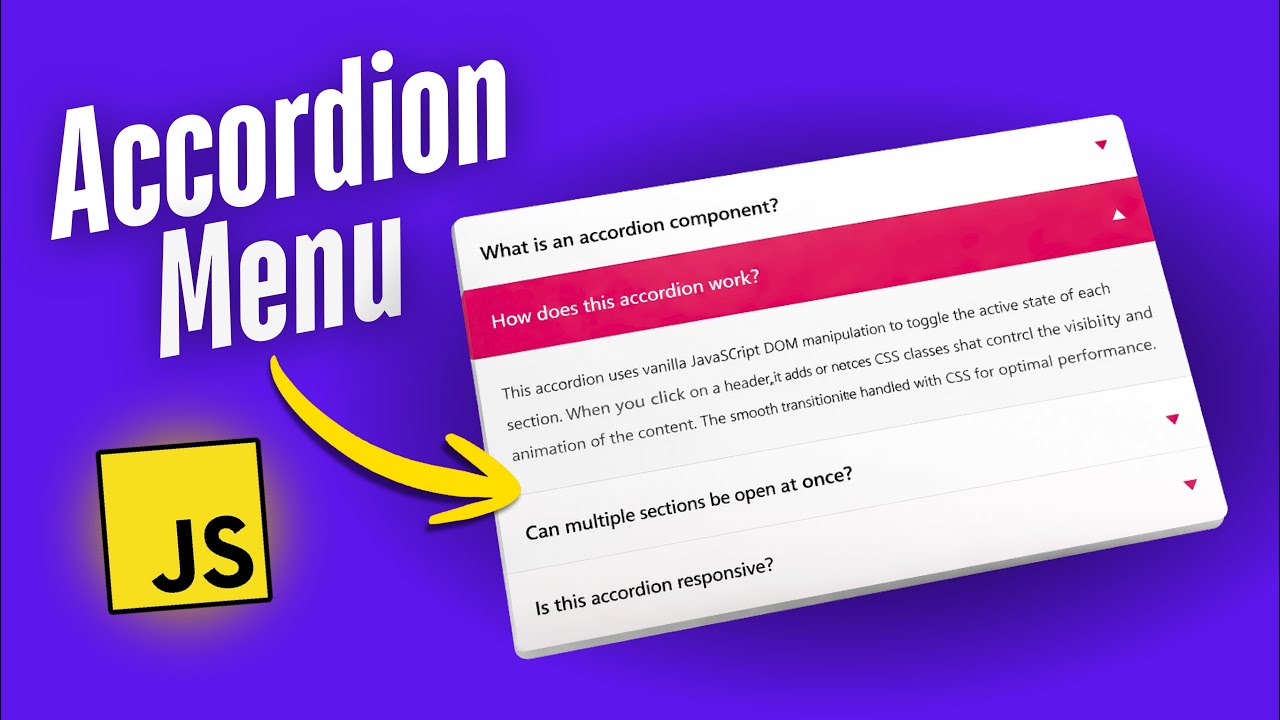JavaScript Project | Build a Smooth Accordion Menu using JavaScript ...