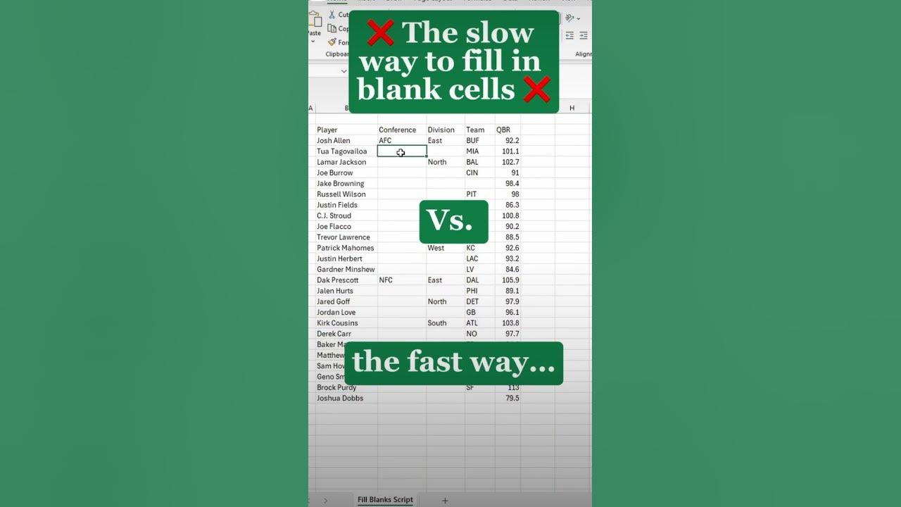 Fill Blank Cells Excel Excelworld Microsoftoffice Exceleverywhere Excelshortcuts