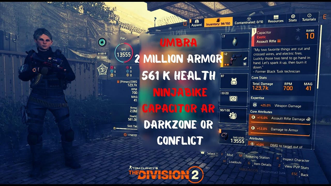 The Division 2 I Two Million Armor Umbra PvP Build - Capacitor I TU 20. ...