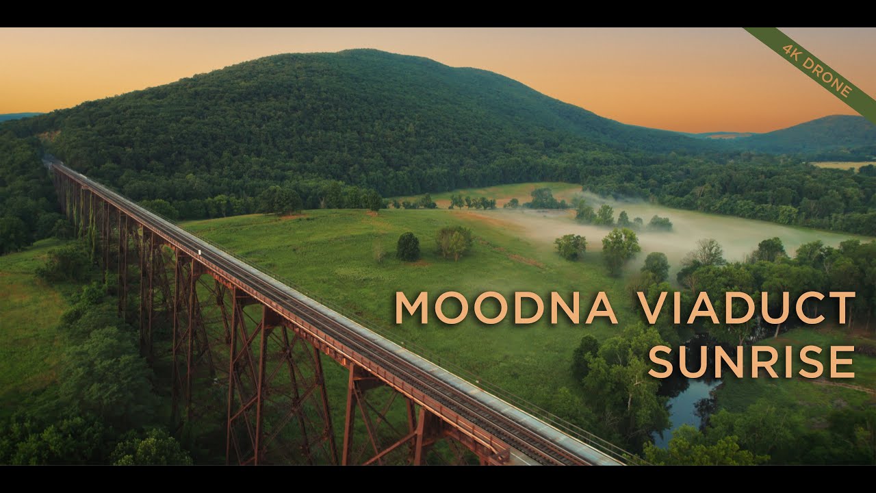 Moodna Viaduct Sunrise 4K Drone - YouTube
