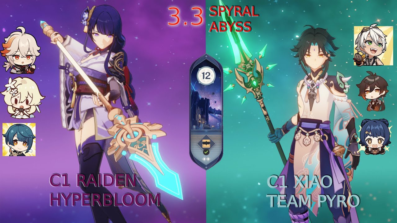 C1 Raiden HyperBloom NOT Healer and C1 Xiao Pyro | GENSHIN IMPACT Abyss ...