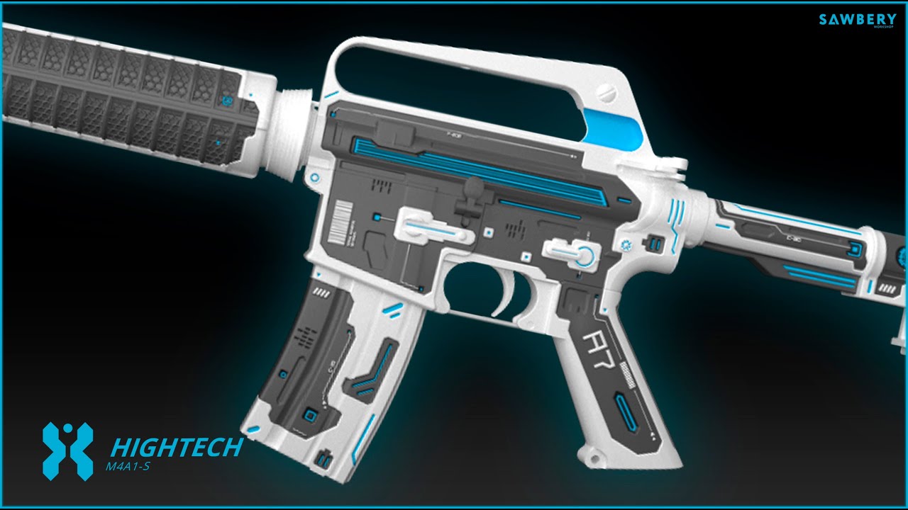 HighTech™ | M4A1-S [White + blue] (CS 2) - YouTube