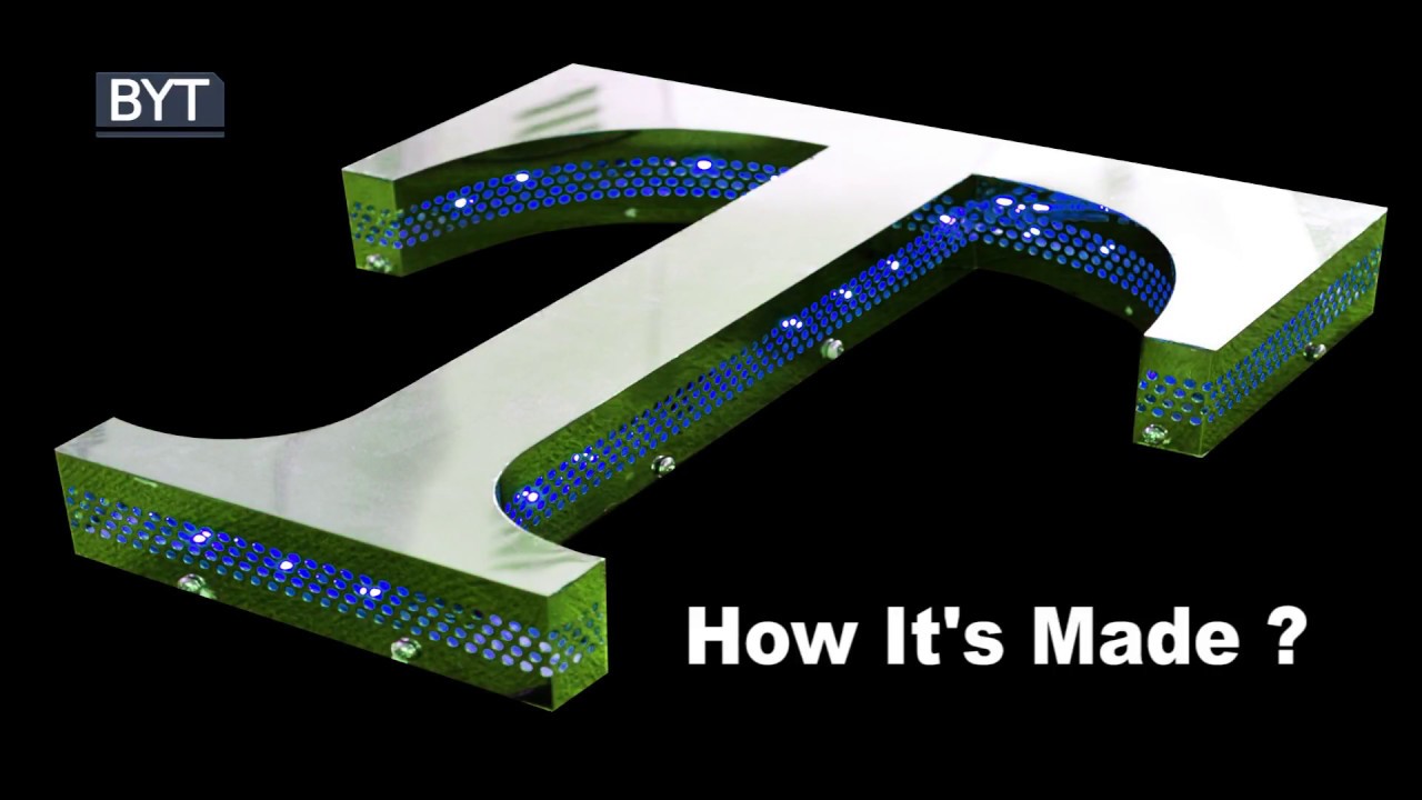 LED stainless steel advertising letter making, by CNC router, bending ...