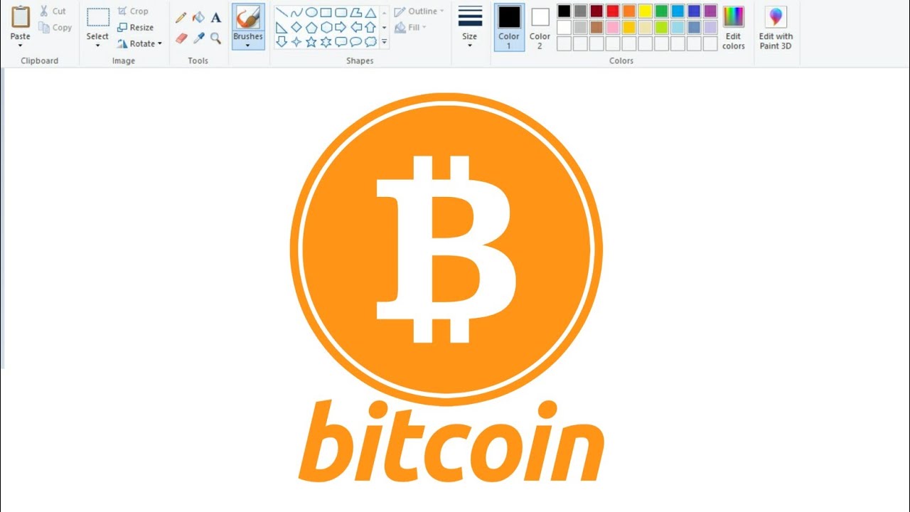 How to draw Bitcoin Logo on Computer using Ms Paint | Bitcoin Logo | Ms ...