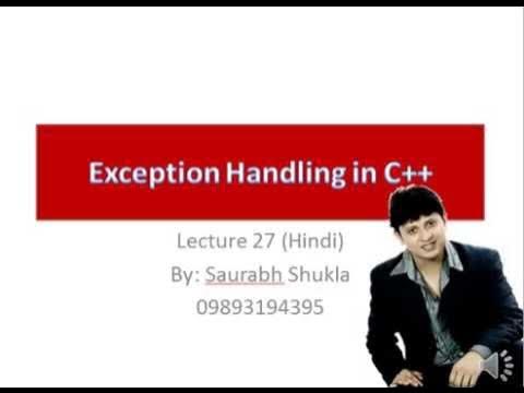Lecture 27 Exception Handling in C++ Hindi - YouTube