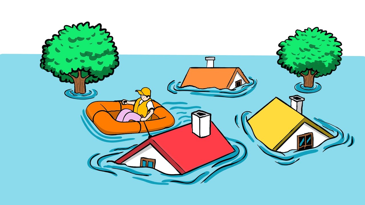 How to Draw A Flood Scene| Flood Drawing Easy Tutorial #howto # ...