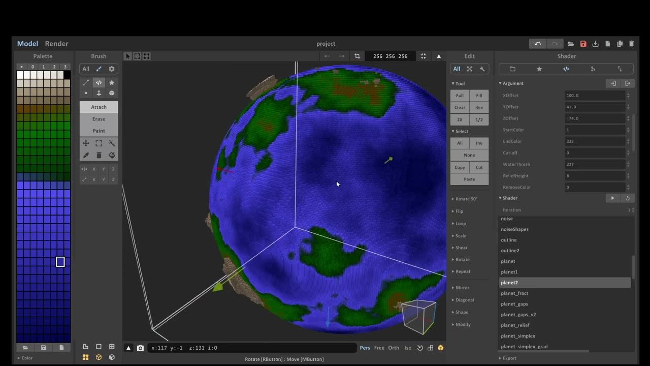 MagicaVoxel Planet Shader 2nd Rev - YouTube