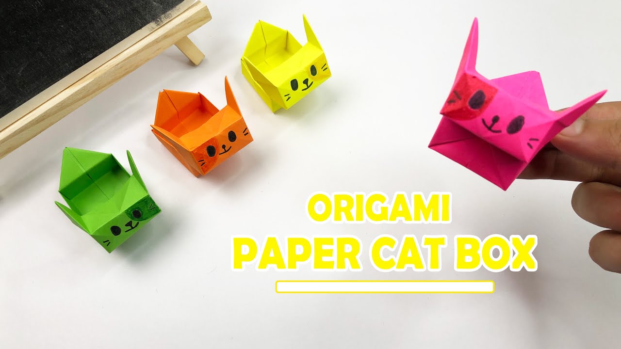 How to Make an Origami Paper Cat Box: Easy DIY Tutorial for Kids 🐱📦 ...