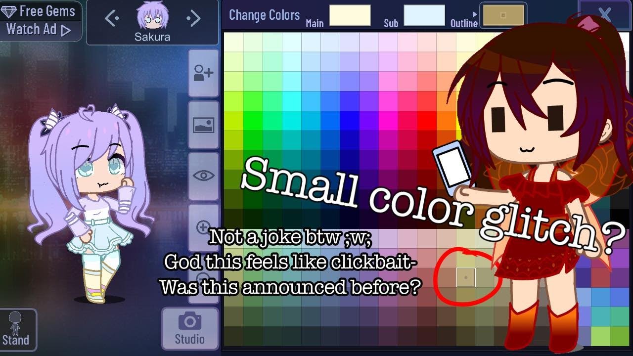 Small color glitch | Gacha club (not a joke btw ;w;) - YouTube