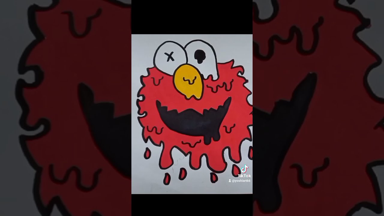 Drawing Elmo drip effect with posca markers #shorts - YouTube