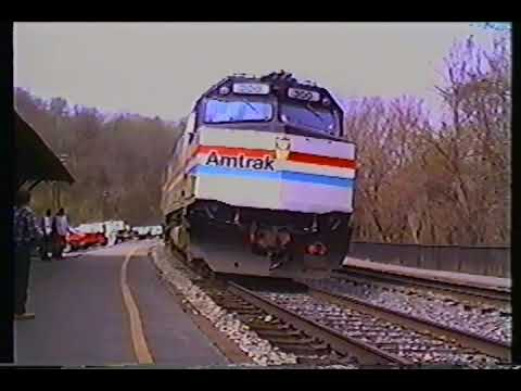 American European Express on Amtrak at Harpers Ferry in 1990 - YouTube
