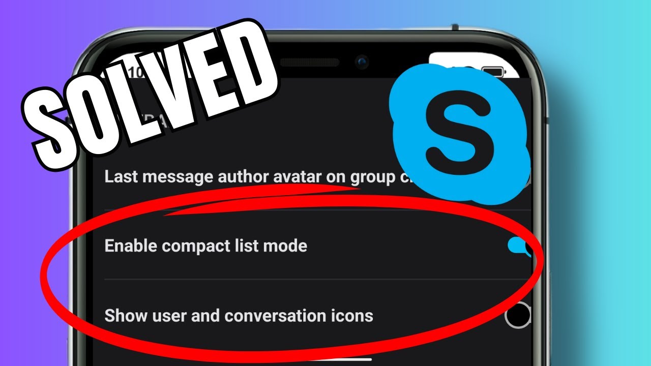 How to turn on the compact list view in Skype - YouTube