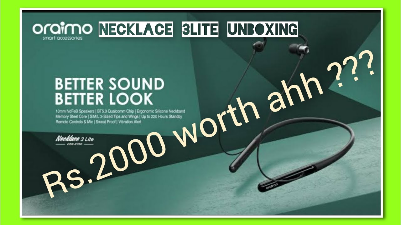 #oraimo necklace 3 lite | Quick unboxing | features - YouTube