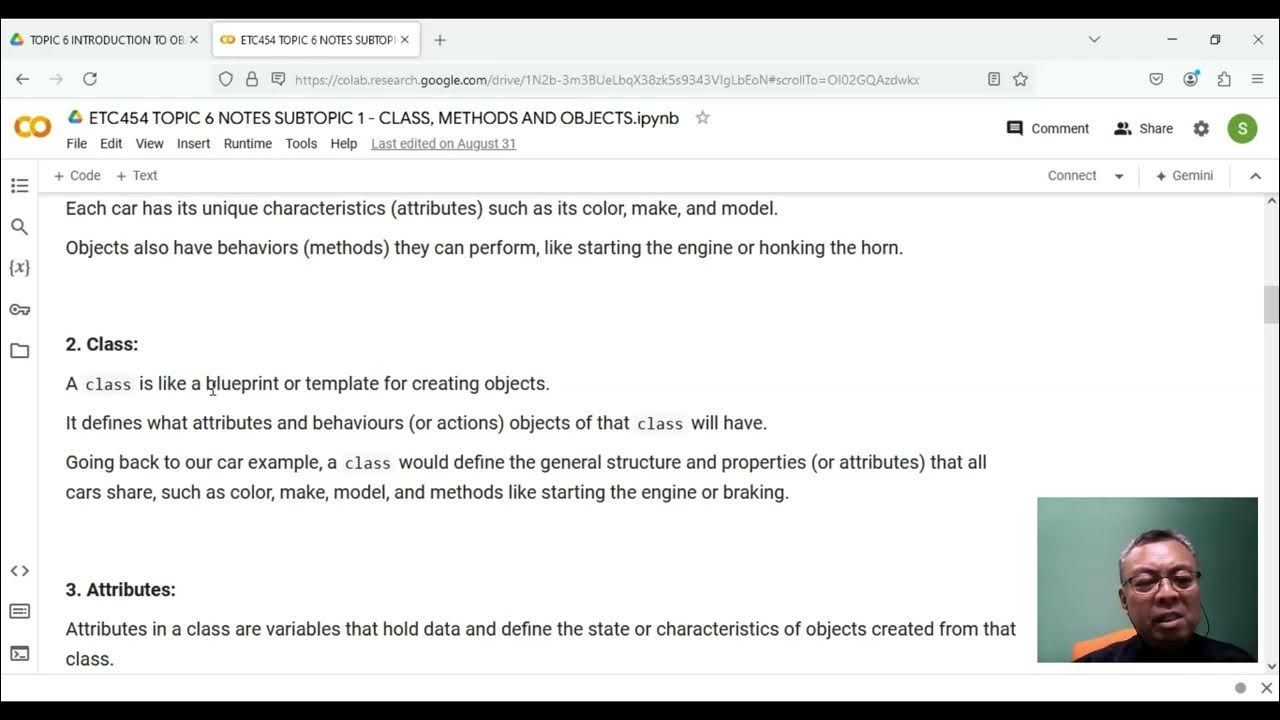 ETC454 TOPIC 6-1-A (PYTHON'S OOP: CLASS, METHODS & OBJECTS) - YouTube