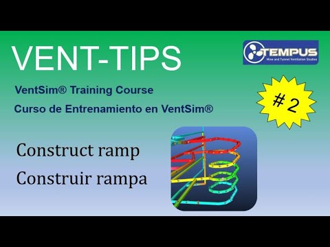 Ventilación de minas: Construyendo rampas en VentSim. Building mine ramps using VentSim