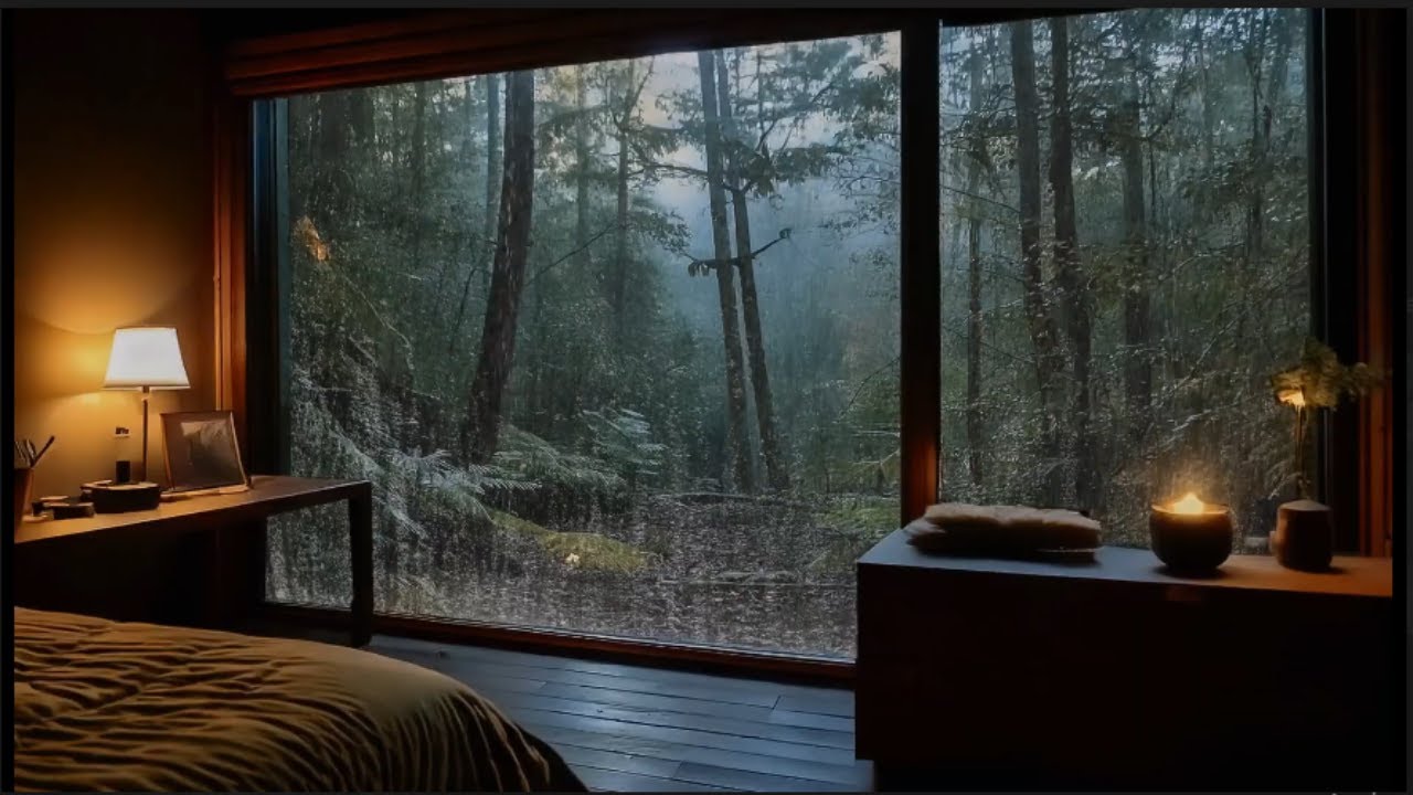 Rain Outside the Window to Sleep, Sleep Well with Heavy Rain Sounds and ...