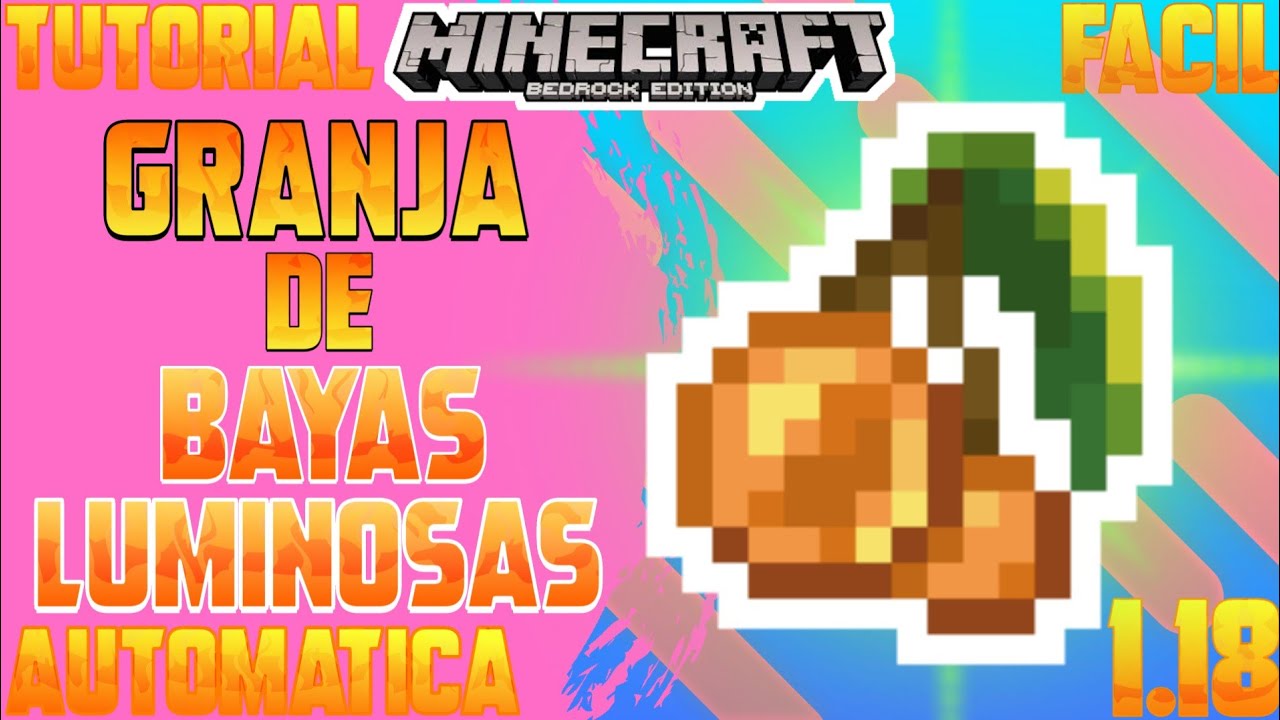 🍊GRANJA de BAYAS LUMINOSAS Minecraft Bedrock 1.18🟩 - YouTube