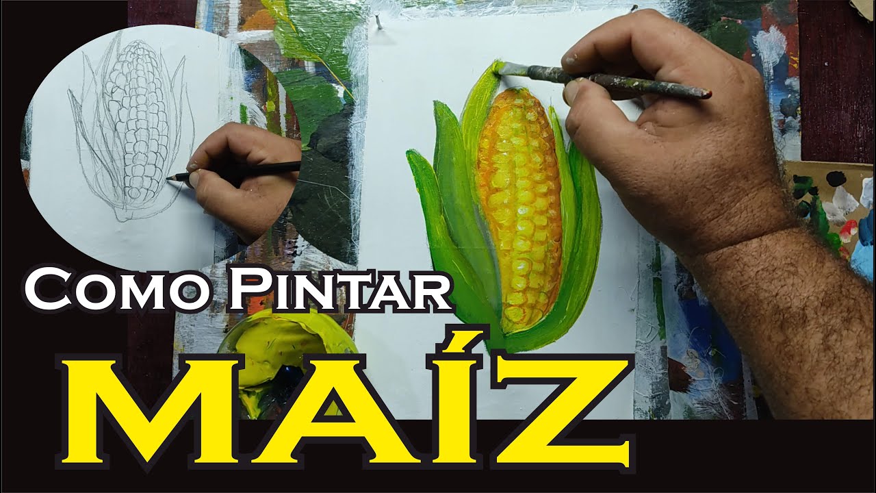 Como dibujar un elote, como pintar una mazorca - YouTube