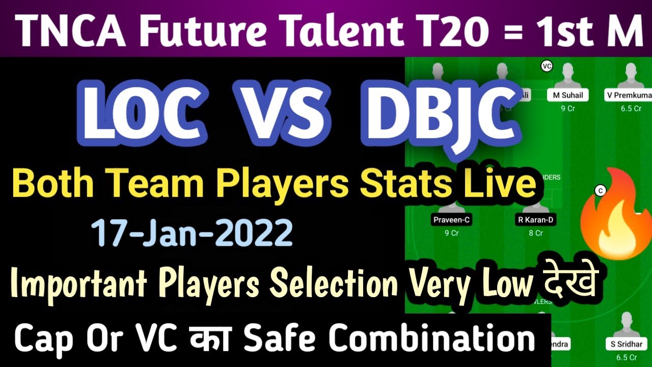 LOC vs DBJC Dream11 Team, Loc vs Dbjc Dream11 Prediction | Loc vs Dbjc ...