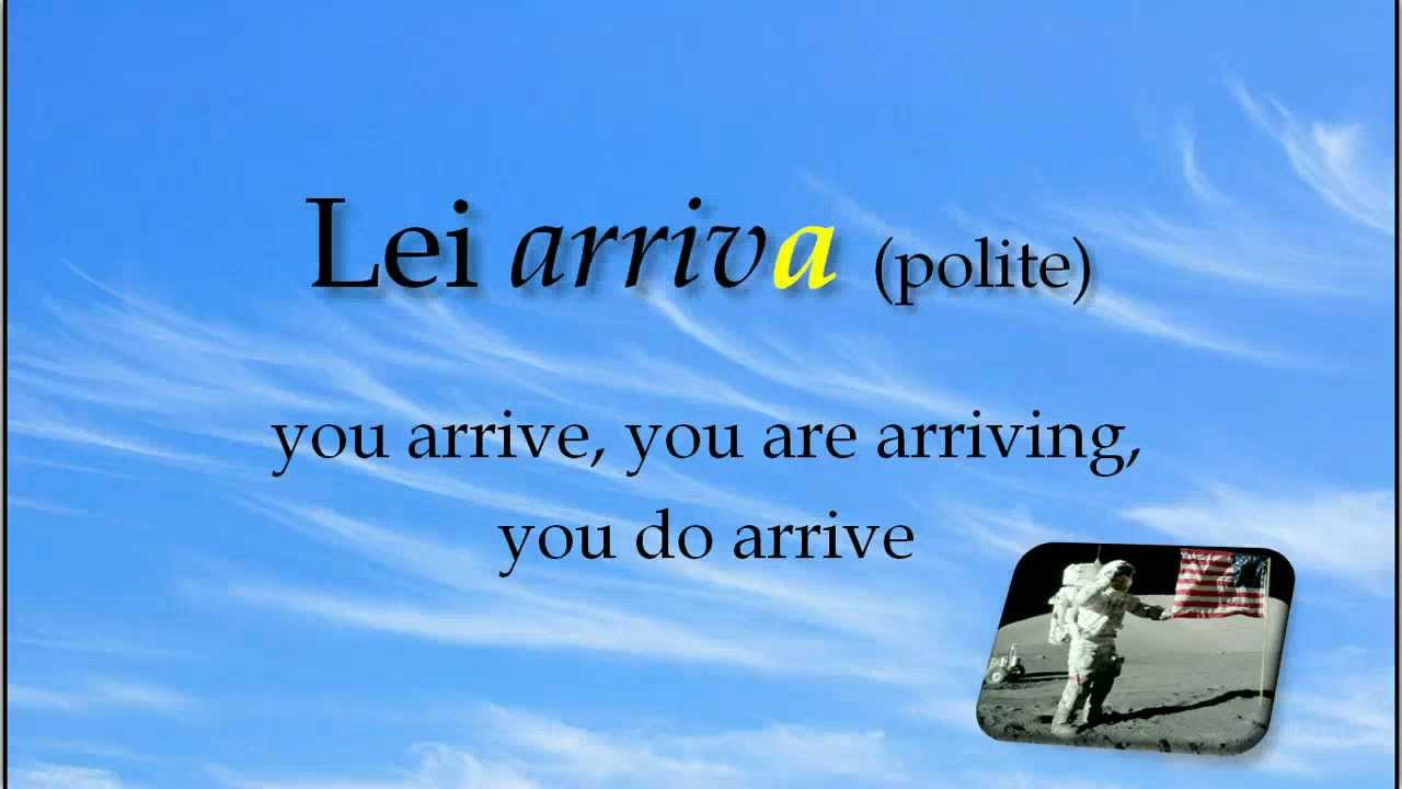Italian verb conjugations - Present Indicative "arrivare" "to arrive ...