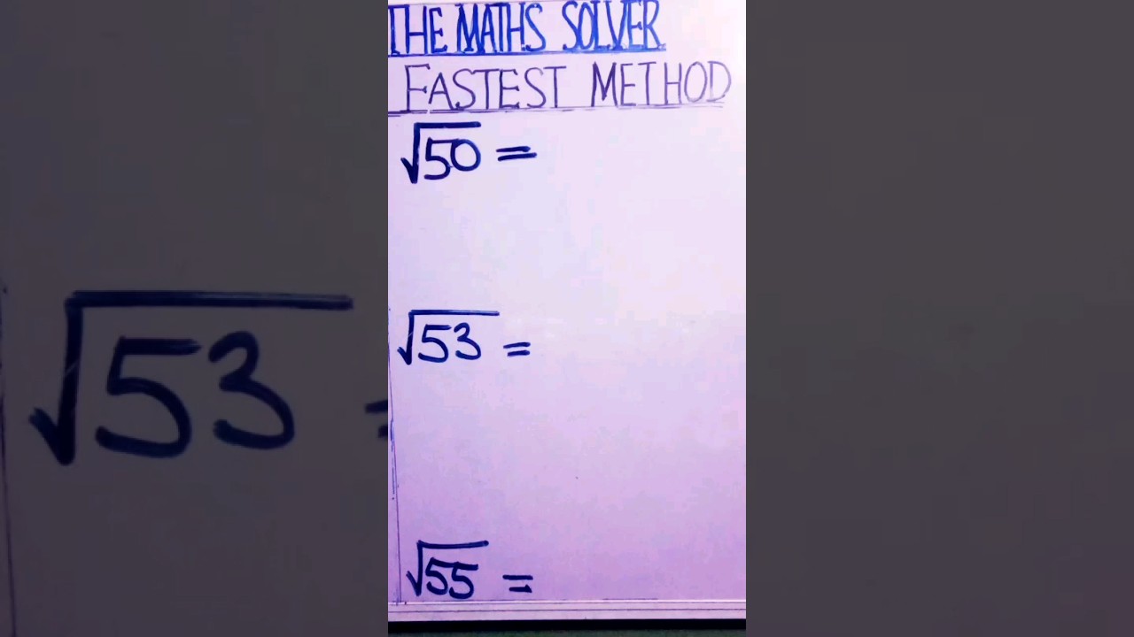  Solving SQUARE ROOTS Without Using CALCULATOR shorts maths 