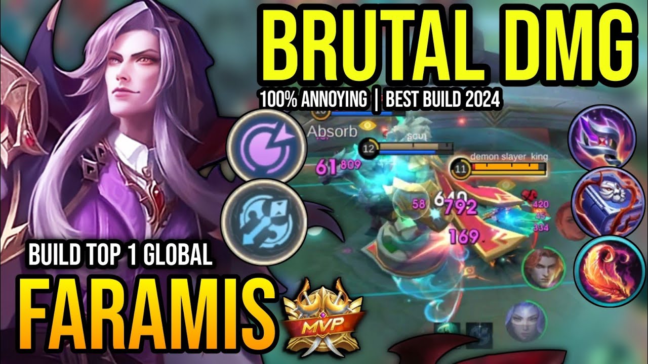 FARAMIS BEST BUILD 2024 | BUILD TOP 1 GLOBAL FARAMIS GAMEPLAY | MOBILE ...