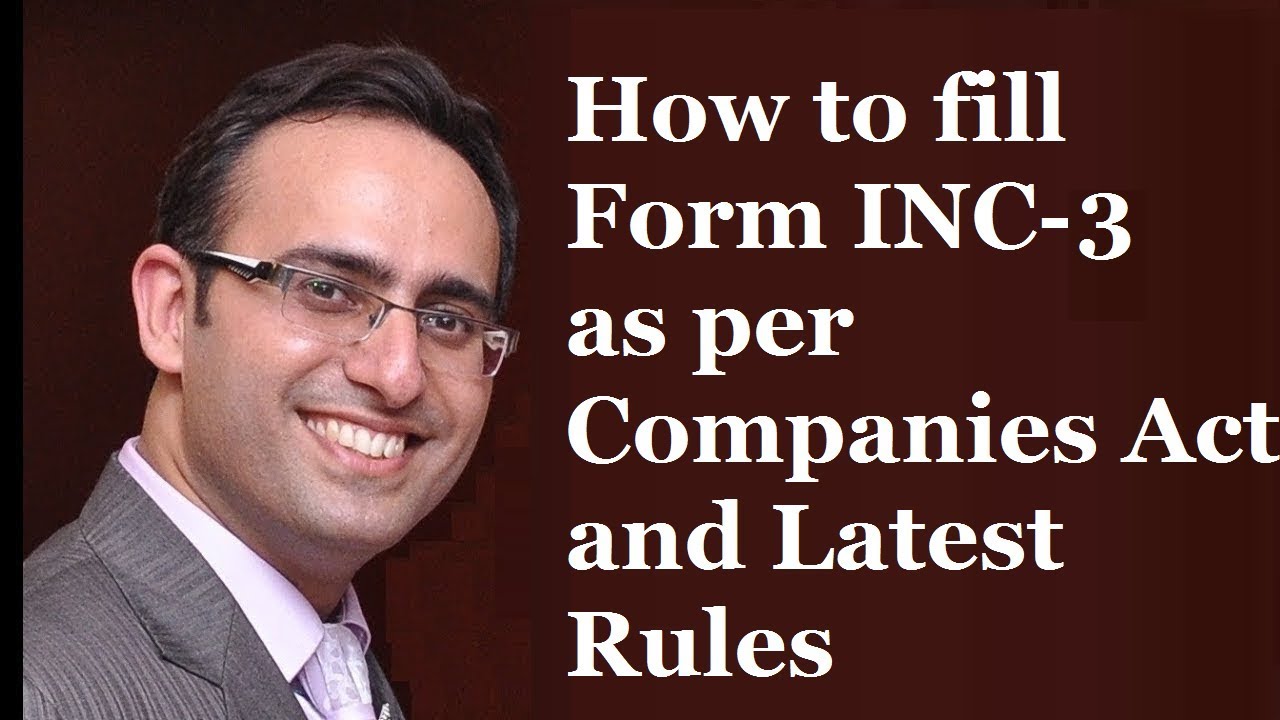 Incorporation of a Company (Part-2) Form INC-3 - YouTube