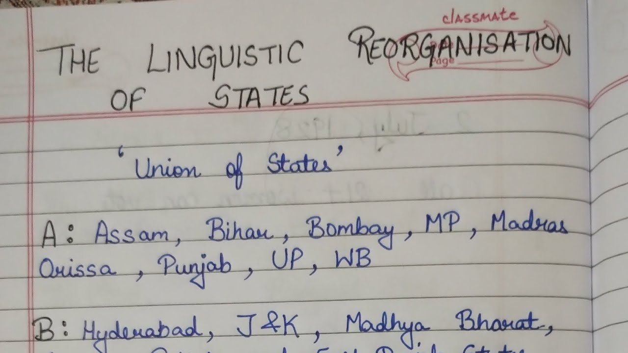 The Linguistic Reorganization of States| Class 12th Chapter 2| ISC ...